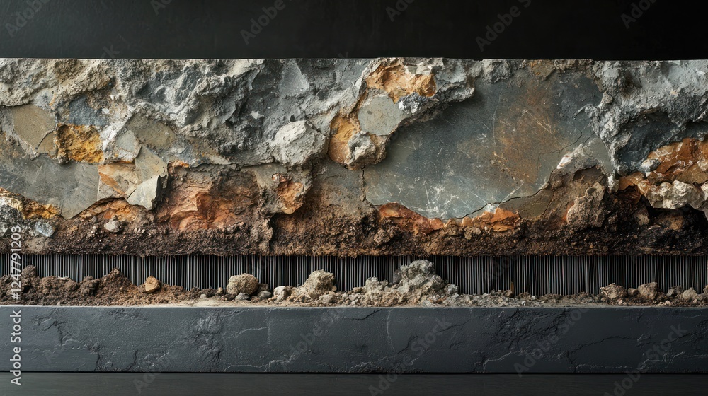 Photo & Art Print Detailed rock stratification showcasing geological ...