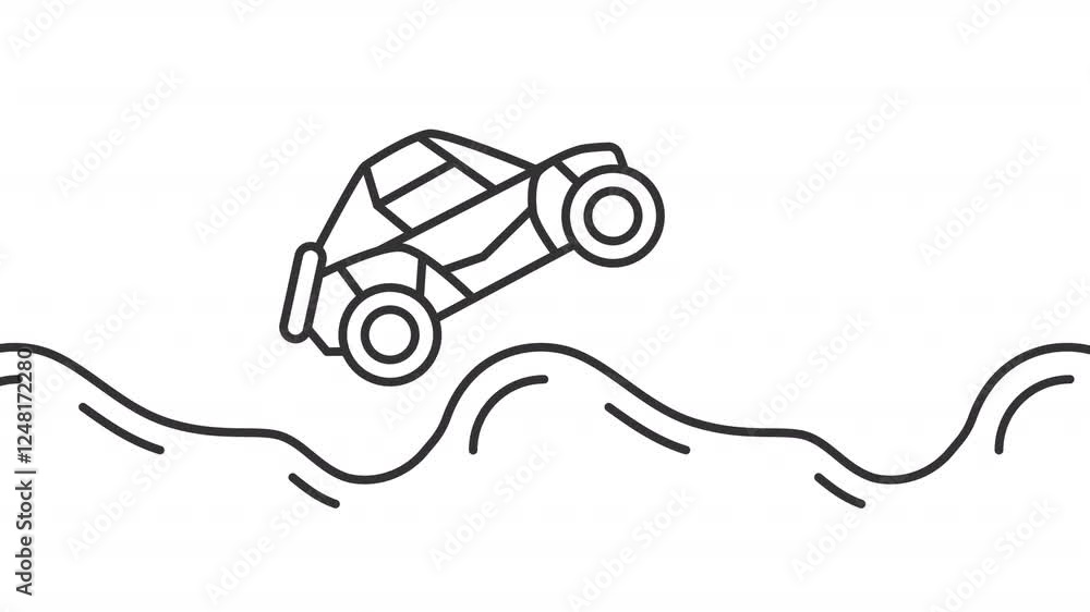 Animated off road racing icon. Rally competition car line animation ...