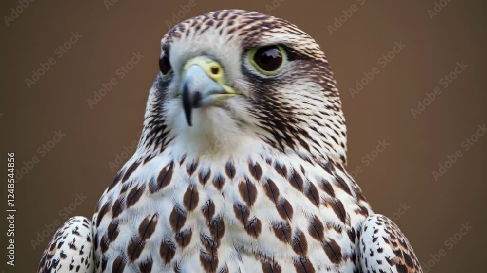 Close-Up of Falcon Standing | Static Shot Front View | Majestic Bird of ...