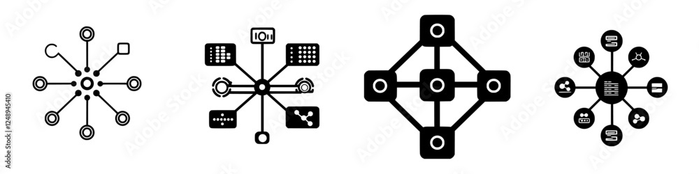 Poster Visual representation of interconnected ideas and data with ...