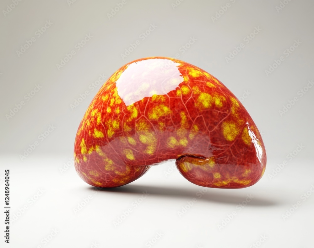Poster Red inflamed kidney, 3D render, medical illustration, studio ...