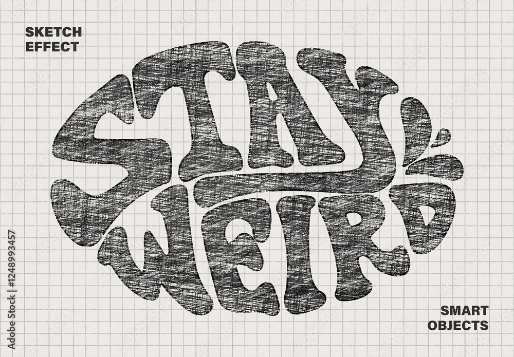 Pencil Sketching Text & Logo Effect Mockup Stock Template | Adobe Stock