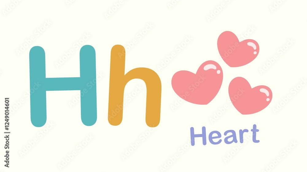 Fun ABC animated learning alphabet H for kids. Engaging nursery rhymes, alphabet animations help ...