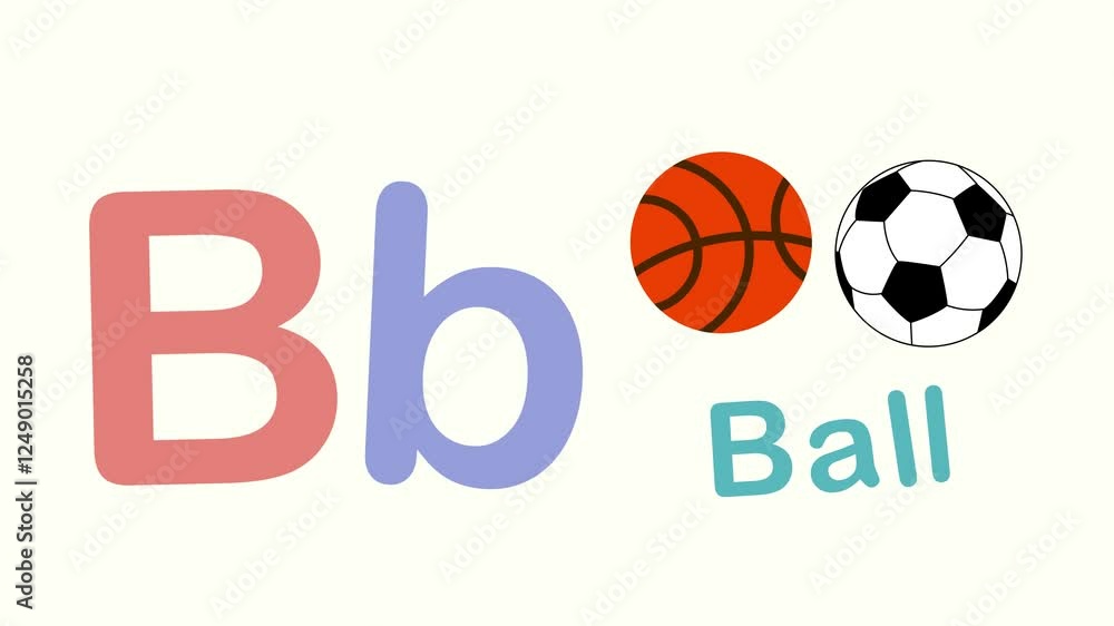 Fun ABC animated learning alphabet B for kids. Engaging nursery rhymes ...