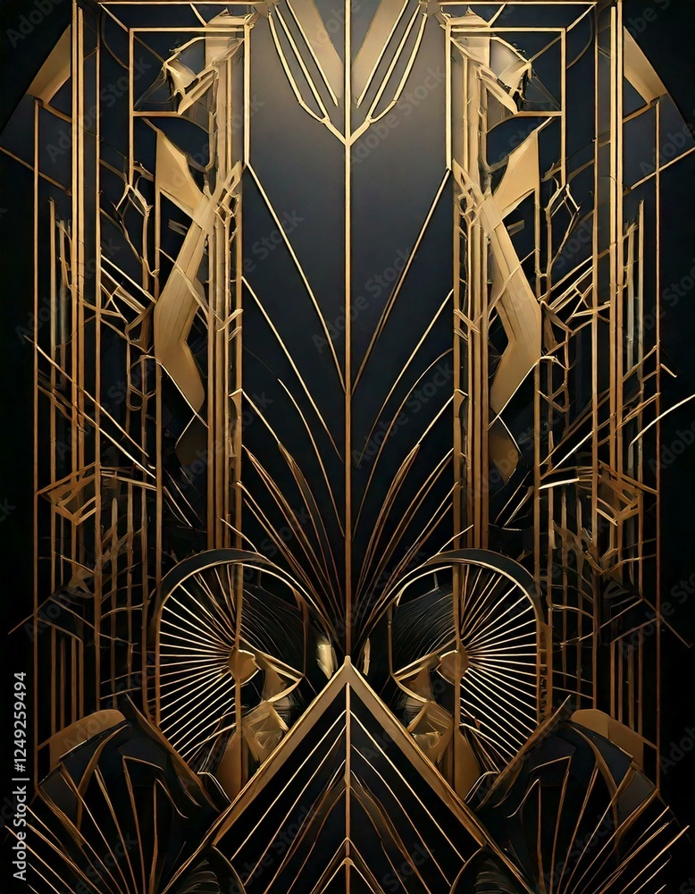 Poster Czech Art Deco Wedding Invitation Background, featuring ...