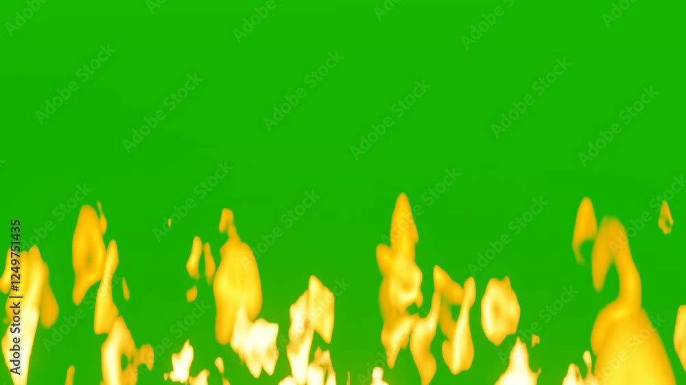 Video of a seamless loop of fire flames and smoke, 4k, with green ...