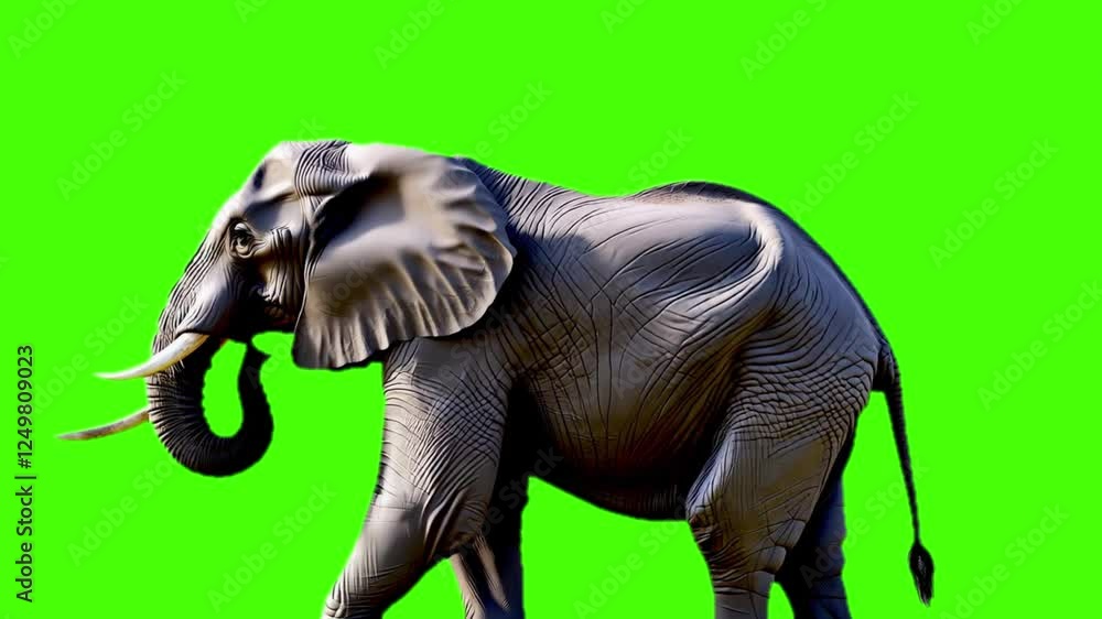 3D walking loop animations of a realistic giant African bush elephant ...