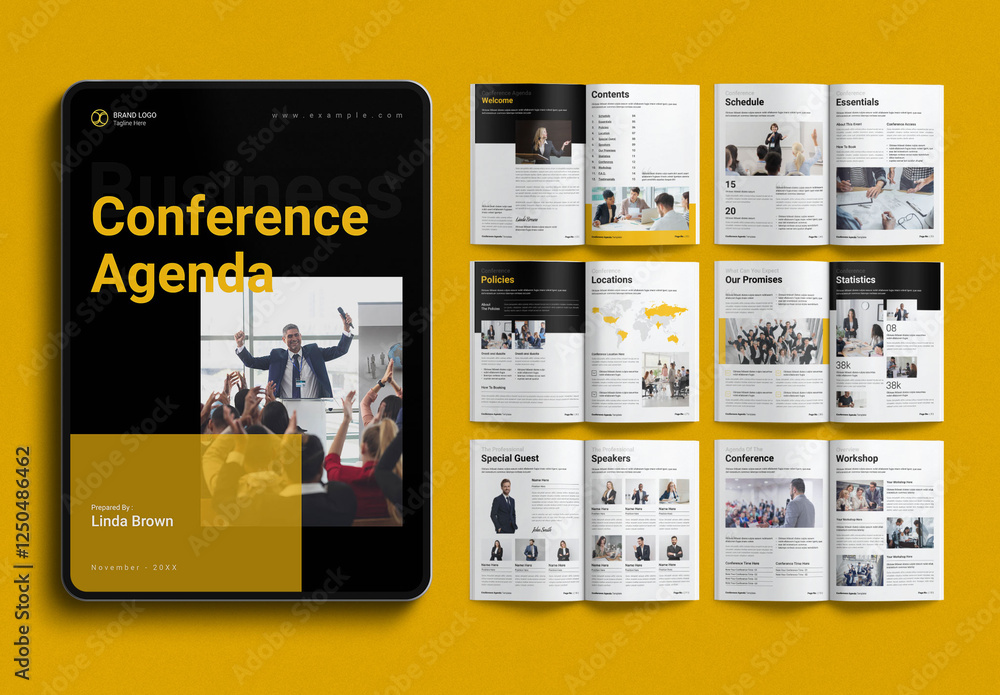 Digital Conference Agenda Template Design Layout Stock Template | Adobe ...