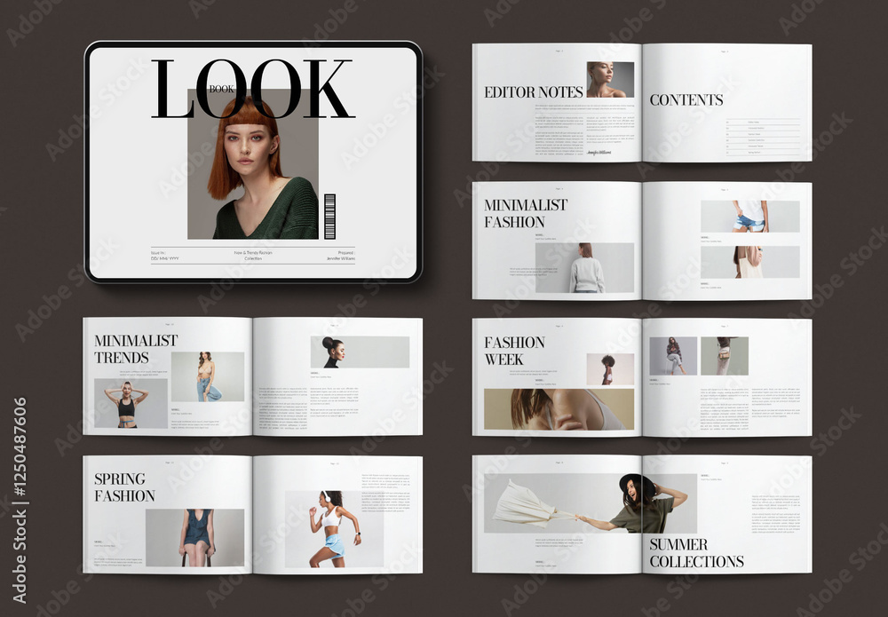 Digital Lookbook Template Design Brochure Layout Landscape Stock Template | Adobe Stock