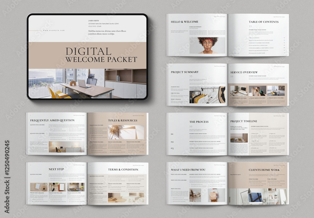Digital Welcome Packet Template Design Layout Landscape Stock Template ...