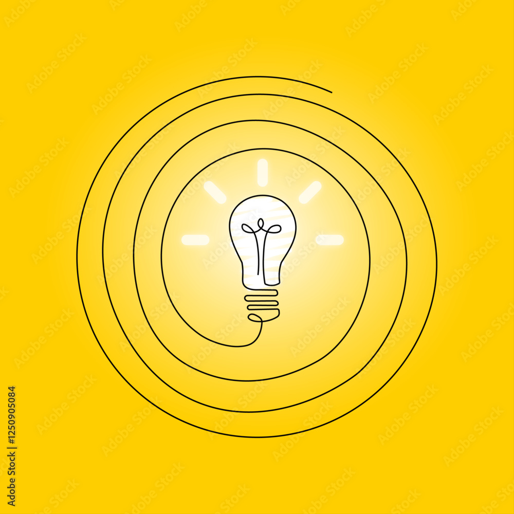 Poster Light bulb showing ideation in doodle – Wall Art | UkPosters