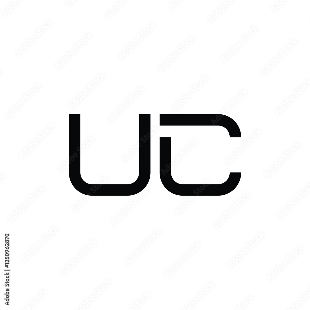 Poster UC monogram logo design letter text name symbol monochrome ...