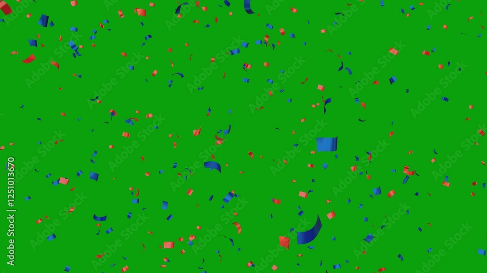 Falling colorful confetti particles green screen motion graphics ...