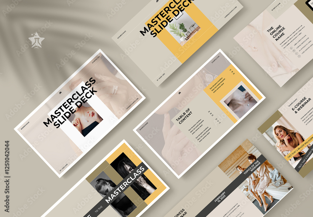 Masterclass Slide Deck Presentation Template Stock Template | Adobe Stock