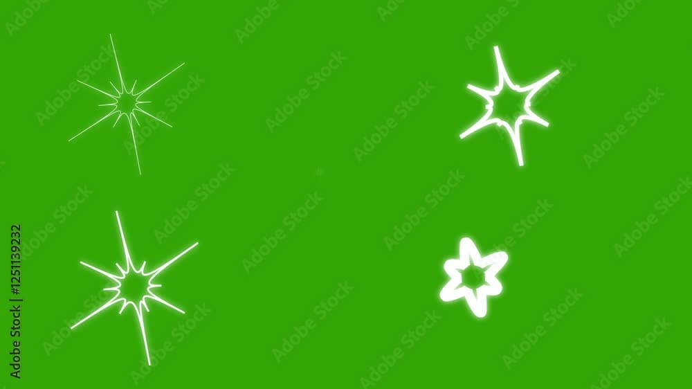 Twinkling flower Star blinking cartoon effects, stars light effect on ...