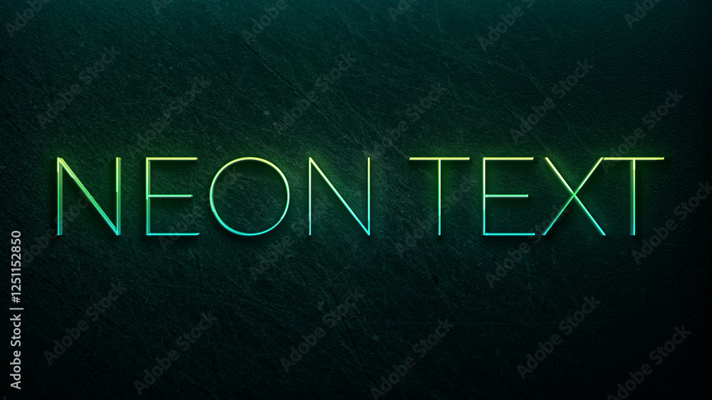 Thin Neon Tube Light Text Effect Stock Template | Adobe Stock