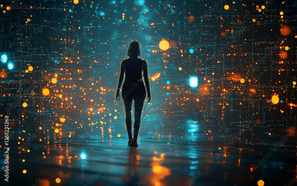 Photo & Art Print ai, digital, data, Future city, robot, humanoid ...