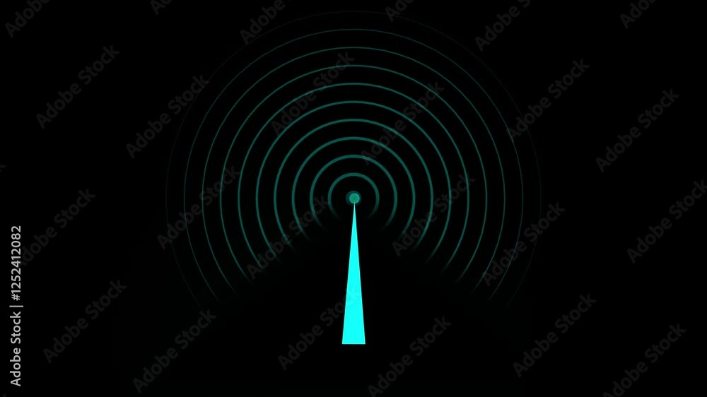 Vidéo Stock wave signal tower animated icon wave signal tower looping ...