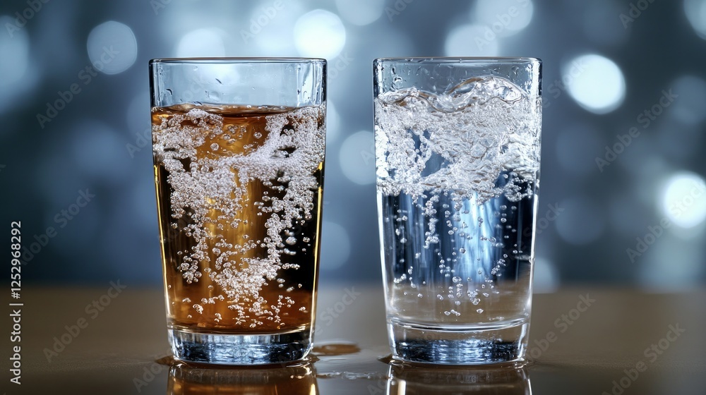 Poster A glass of reverse osmosis-purified water on a kitchen ...