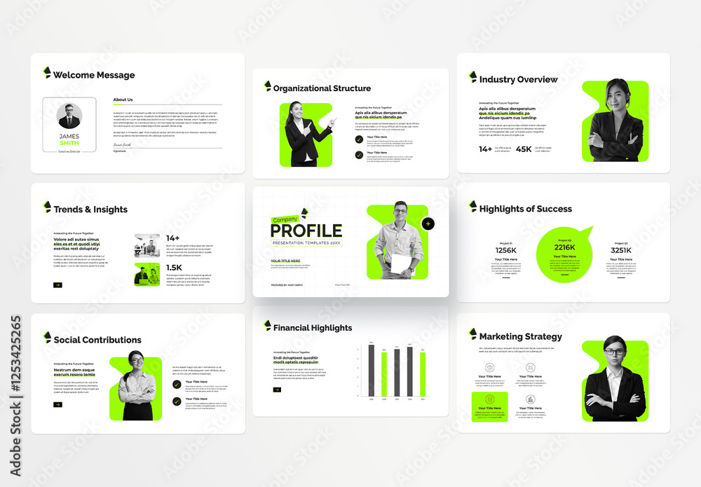 Company Profile Presentation Design Layout Stock Template | Adobe Stock