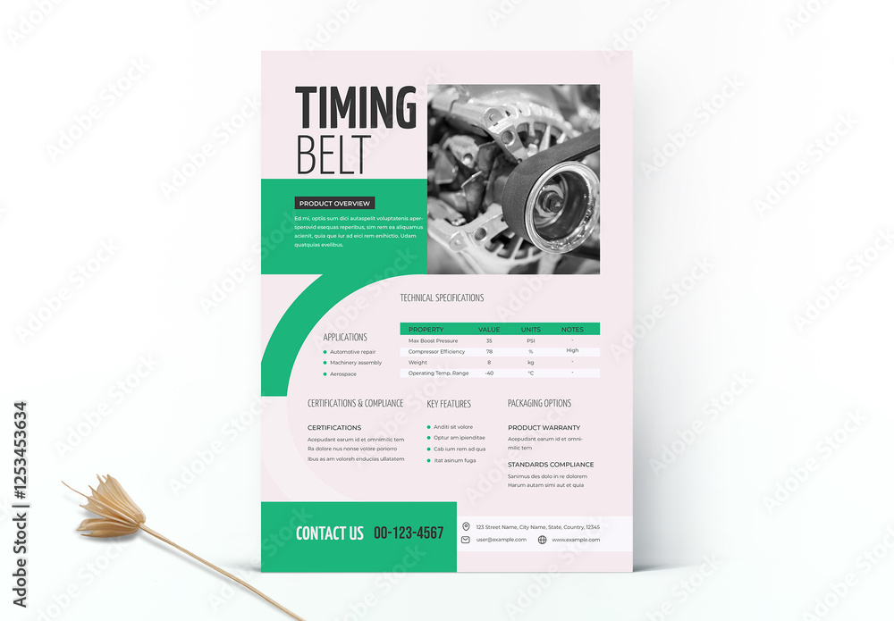 Technical Product Data Sheet Flyer Template Stock Template | Adobe Stock