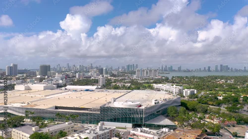 MIAMI, UNITED STATES - FEBRUARY 8, 2025: Aerial view of Miami skyline ...