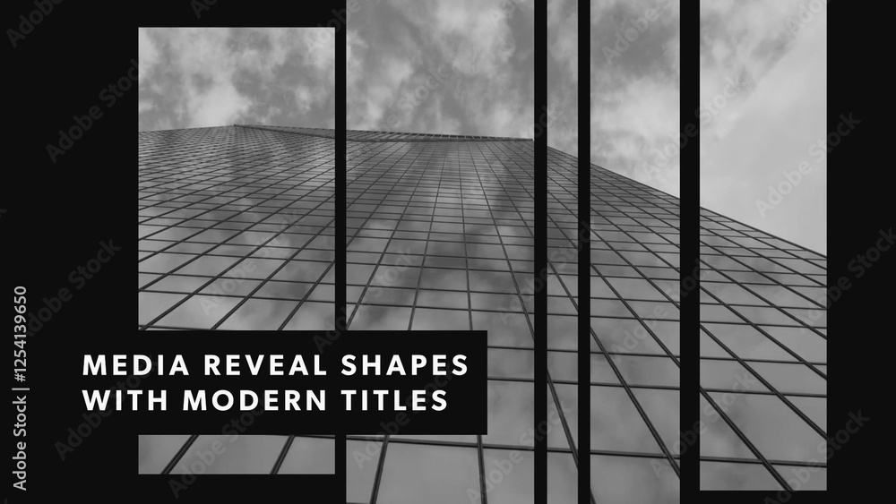 Media Reveal Vertical Shapes With Titles Stock Template | Adobe Stock