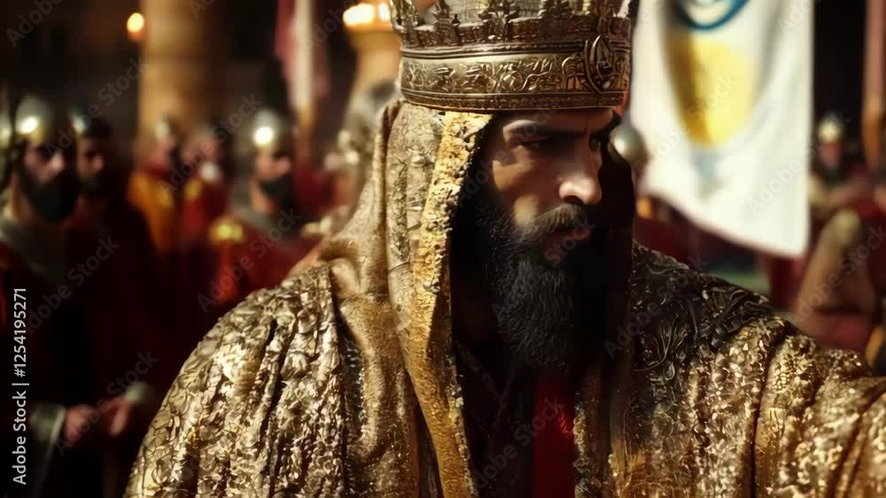 Solomon is Anointed as King with a Grand Ceremony and Regal Attire set ...