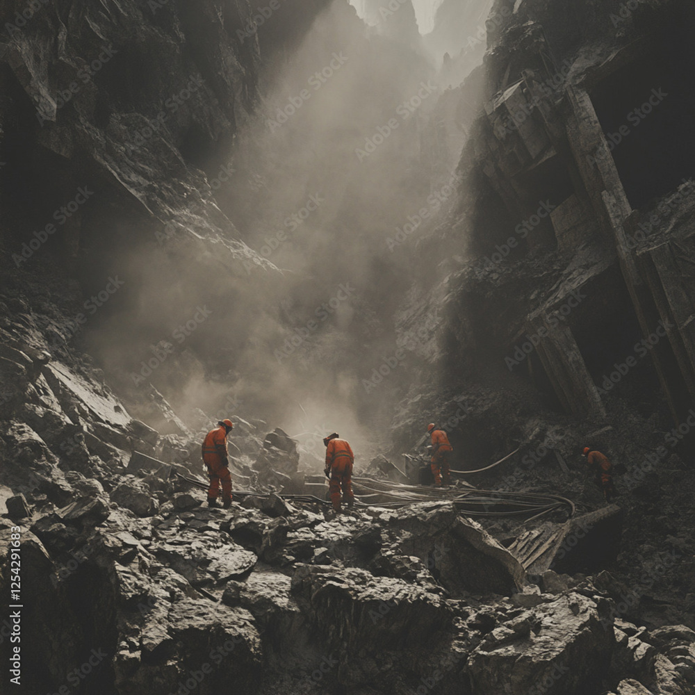 Poster Miners Trapped After a Mine Collapse and the Intense Rescue ...