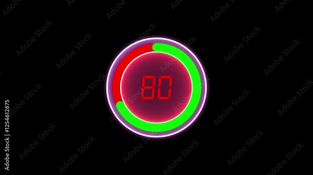 Glowing Gradient Loading Circle Animation: 1-100% circle loading icon diagrams modern design ...