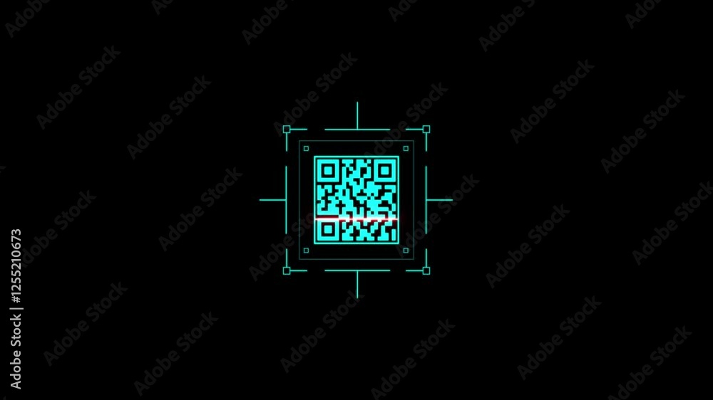 Barcode scanner, QR code Futuristic barcode quick code scanning Bar ...