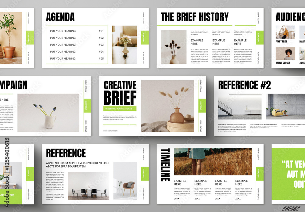 Creative Brief Presentation Template Design Layout Stock Template | Adobe Stock