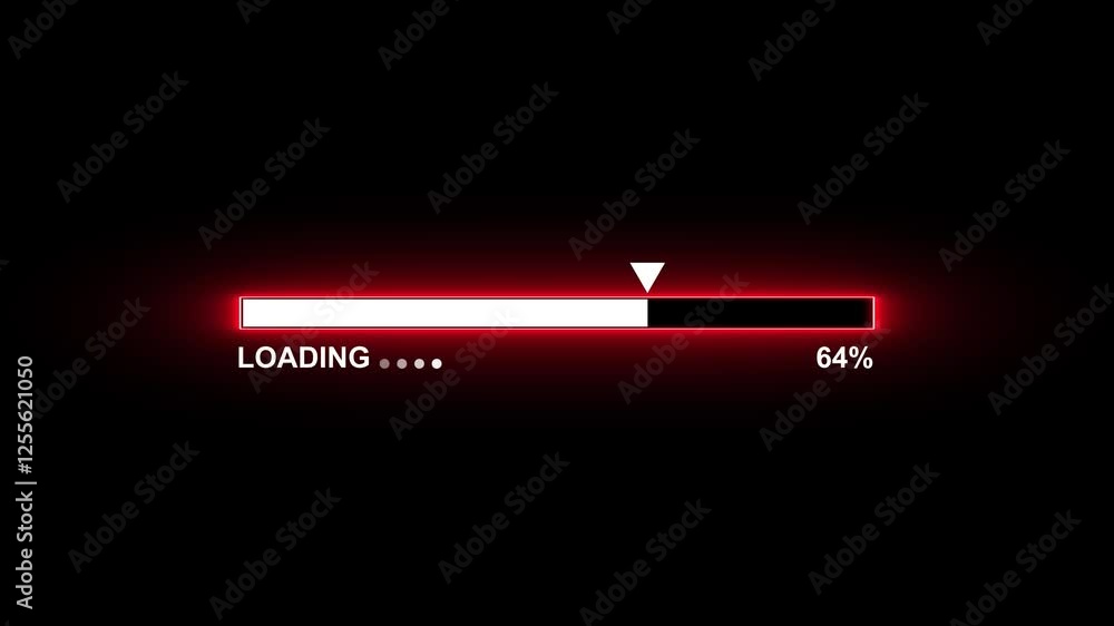 Animated Loading bar on black background. Loading bar animation screen ...