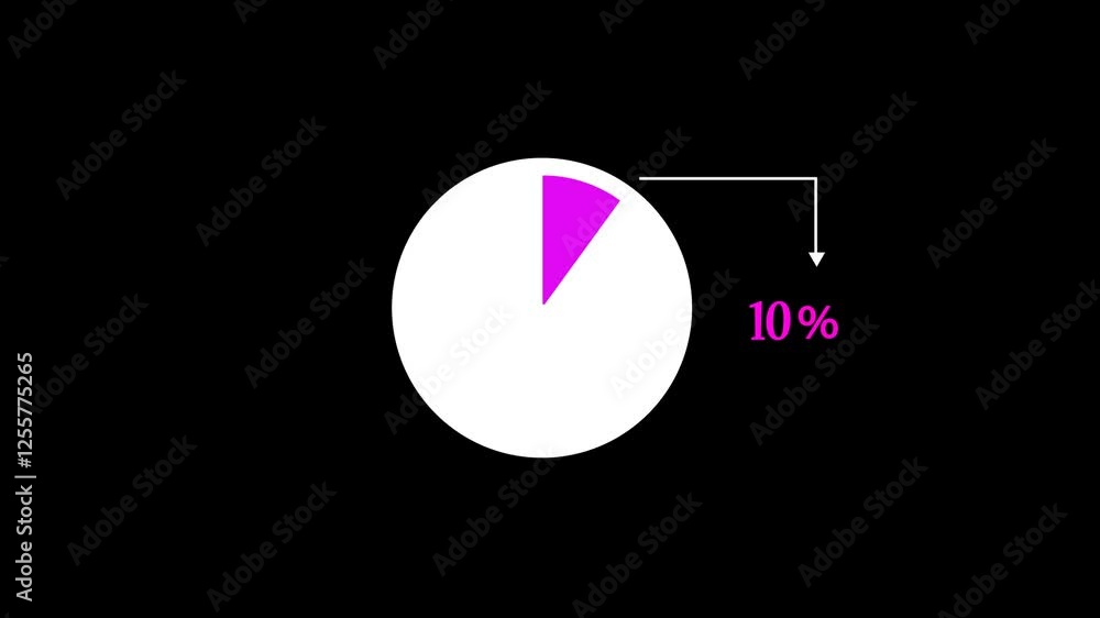 25% Pie Chart Animation on black screen. percentage pie chart animated ...