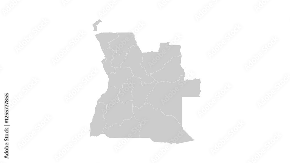 Angola map animation. Animation of Connecting all areas into a complete ...