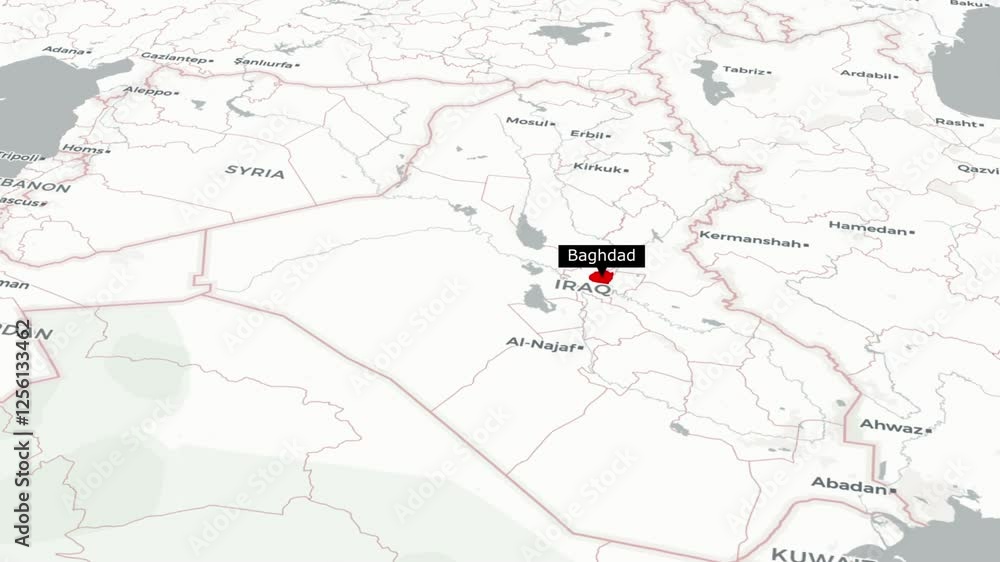 Baghdad Map Animation Exploring Key Locations and Landmarks of Iraq's ...