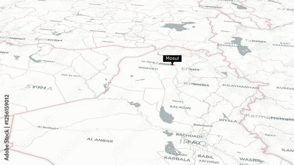 Mosul Map Animation Visualizing Key Locations and Historical Landmarks ...