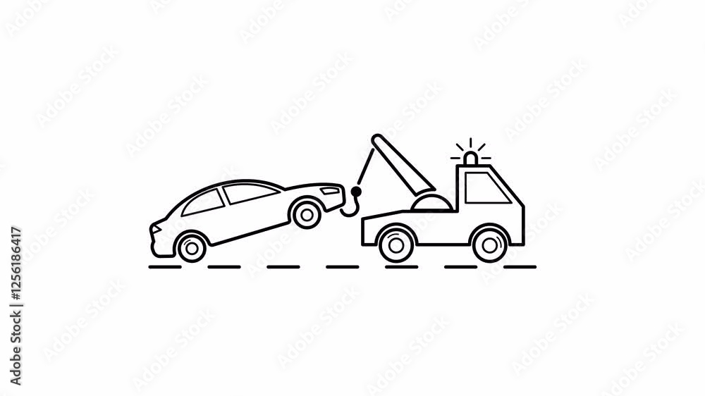 Tow Truck Towing Car Animation. This 4k video is an animation with an ...