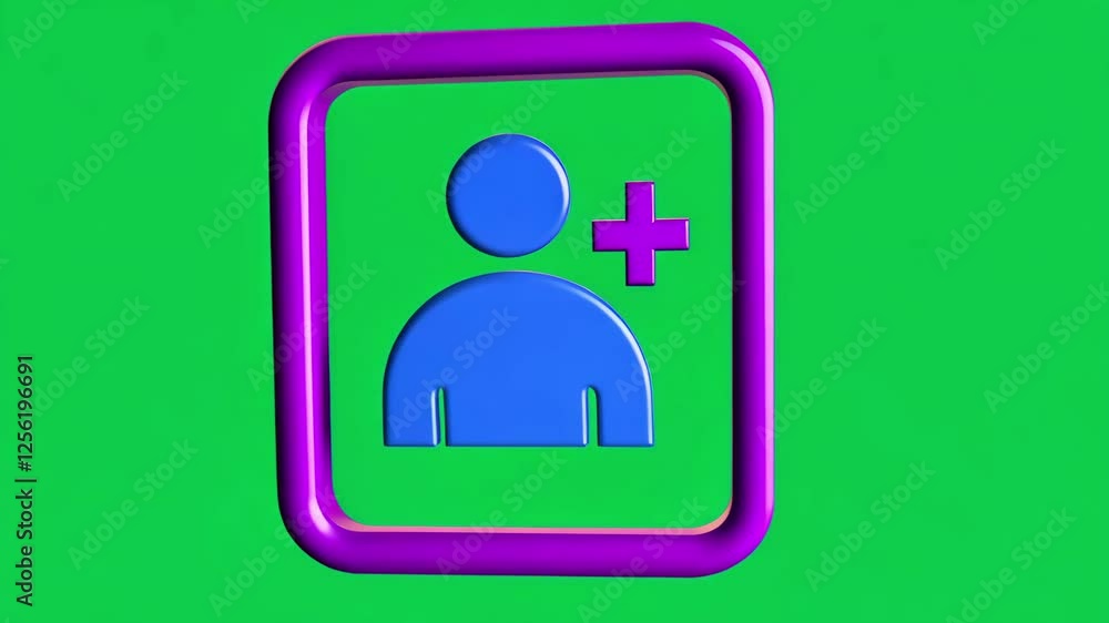 Social Media Follow Button Animation on green screen background. 4k ...