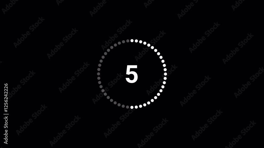 10 second countdown with circle animation, 10 to 0 animation countdown. 4k video, circle ...