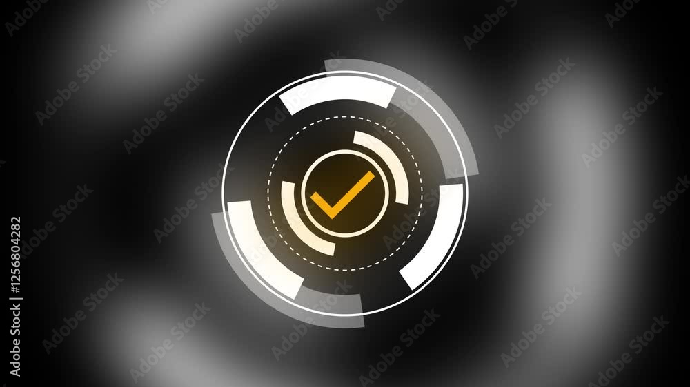 Si fi check mark animation. Glowing check mark animation with hud ...