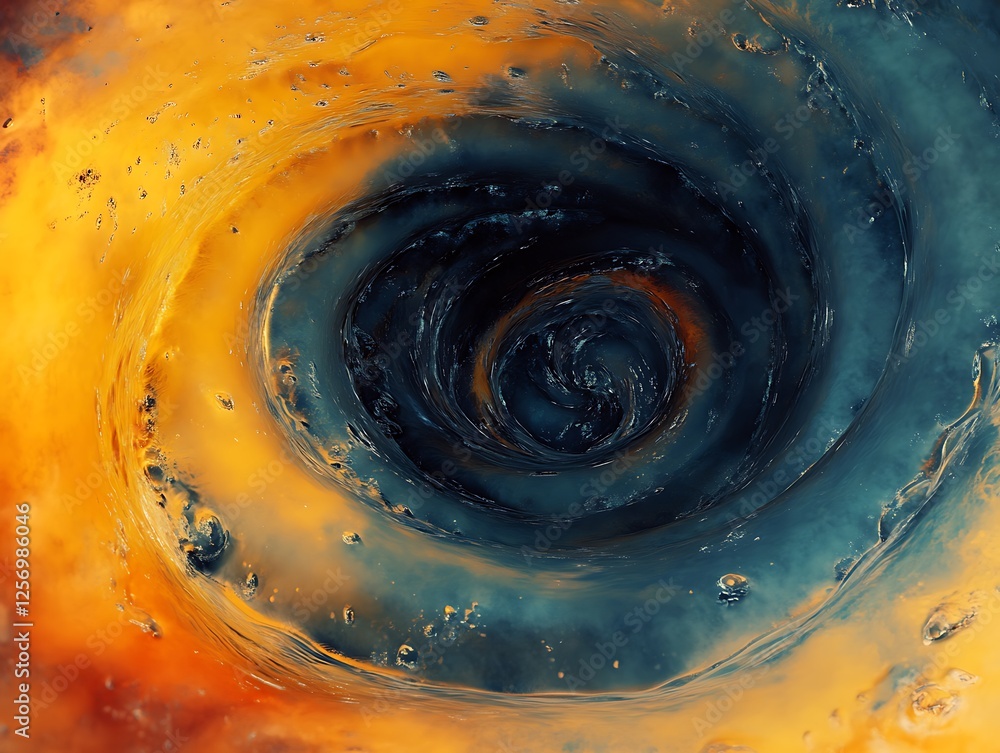 Poster Detailed depiction of a fluid vortex showing rotational motion ...
