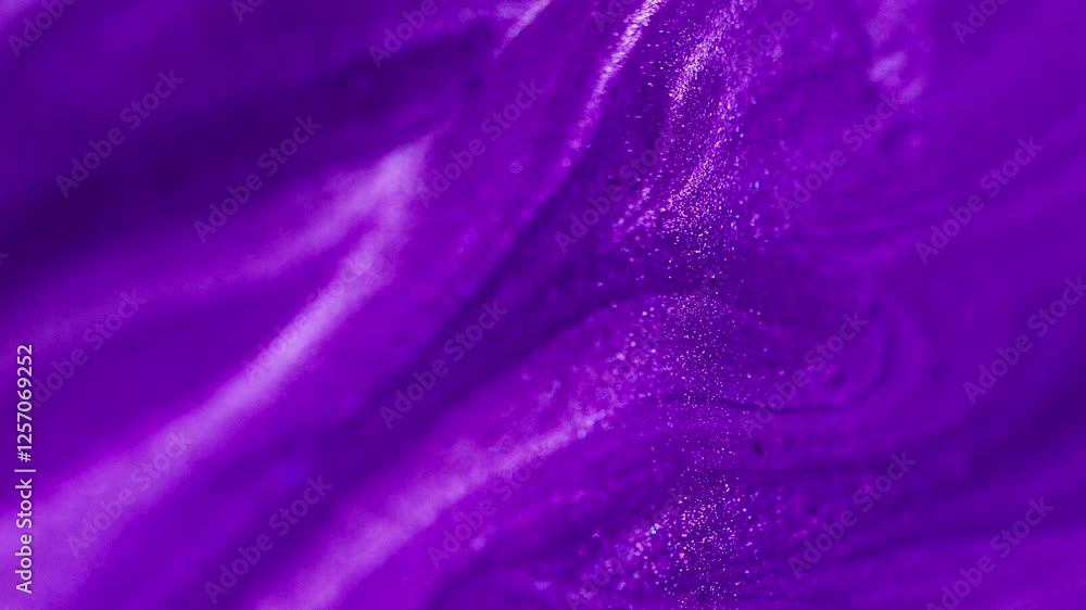 Glitter spill. Ink drip. Defocused neon purple color shiny sparkling ...
