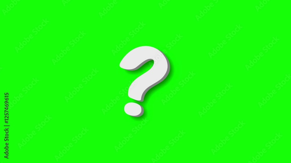 Question Mark Animation, Pop Up Effect, 3D and Flat Style, Green Screen ...