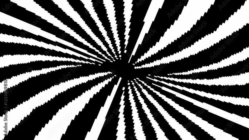 A moving hypnotic spiral, pixel art style animation. Seamless loop ...