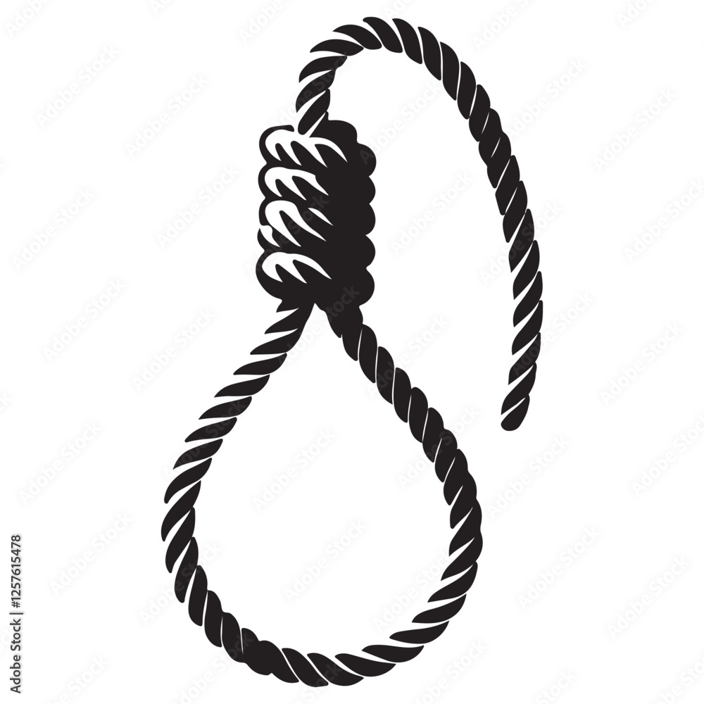 Poster Disturbing Silhouette Illustration of a Noose Rope Symbol – Wall ...