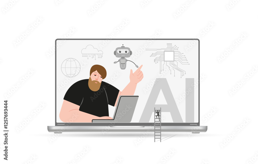 Poster AI chatbot with artificial intelligence, which is implemented ...