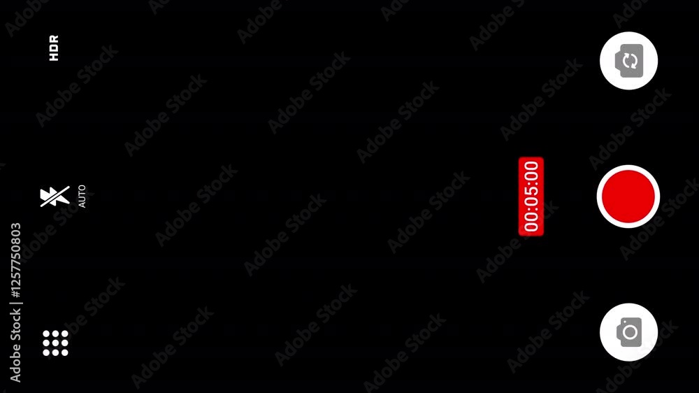 Horizontal smart phone camera screen recording overlay frame with ...