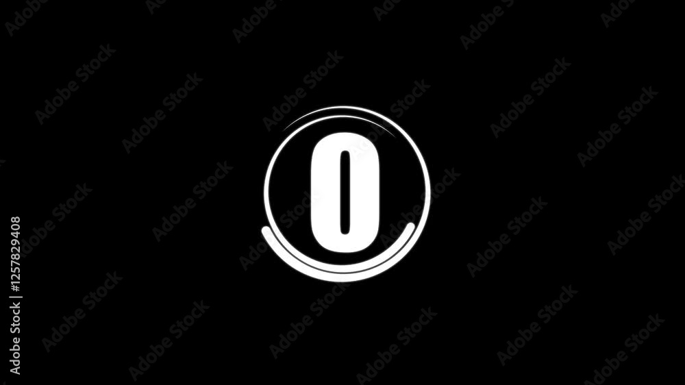 Circle countdown timer 5 seconds animation from 5 to 0 seconds, 5 ...