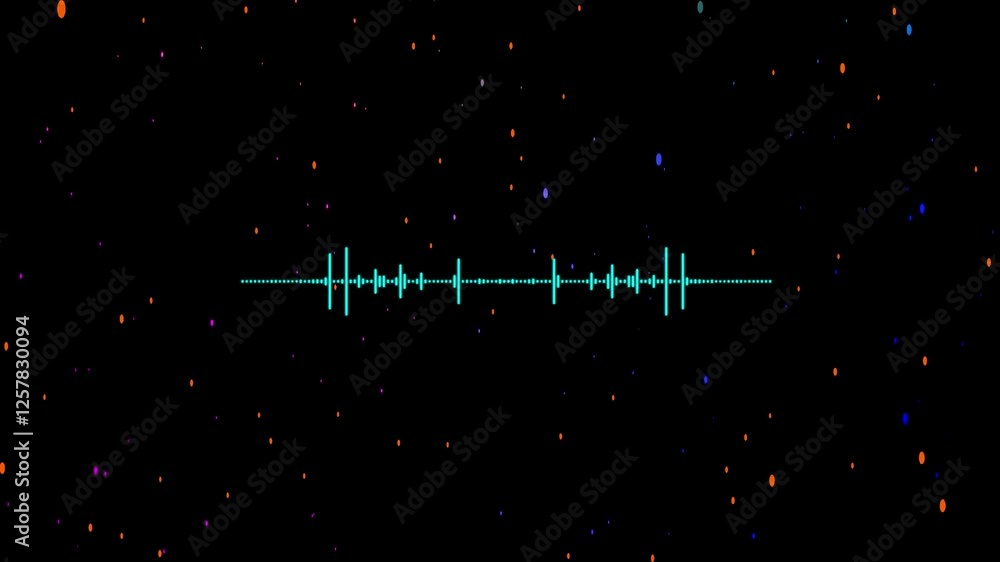 Sound wave audio spectrum black background, audio waveform spectrum ...